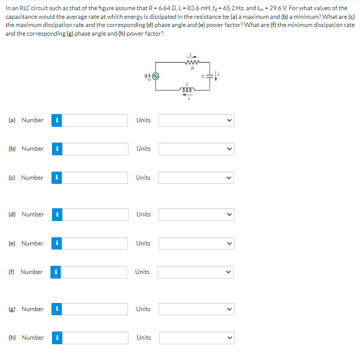 Solved In an RLC circuit such as that of the figure assume | Chegg.com
