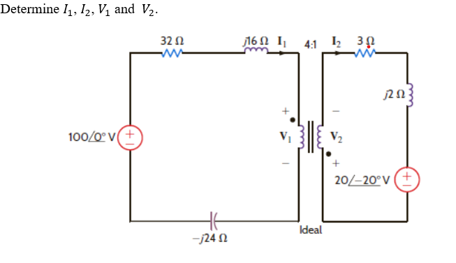 Solved Determine I1,I2,V1 and V2. | Chegg.com