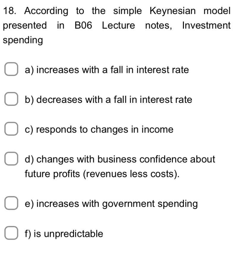 Solved According to the simple Keynesian modelpresented in | Chegg.com