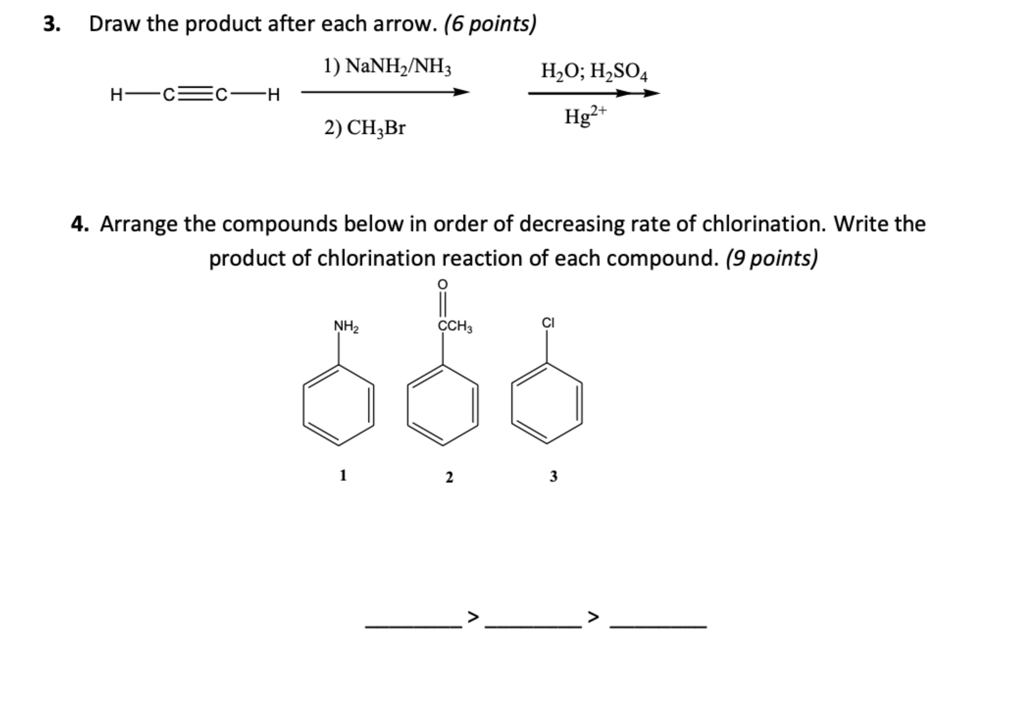 Solved Draw the product after each arrow. (6 ﻿points)Arrange | Chegg.com