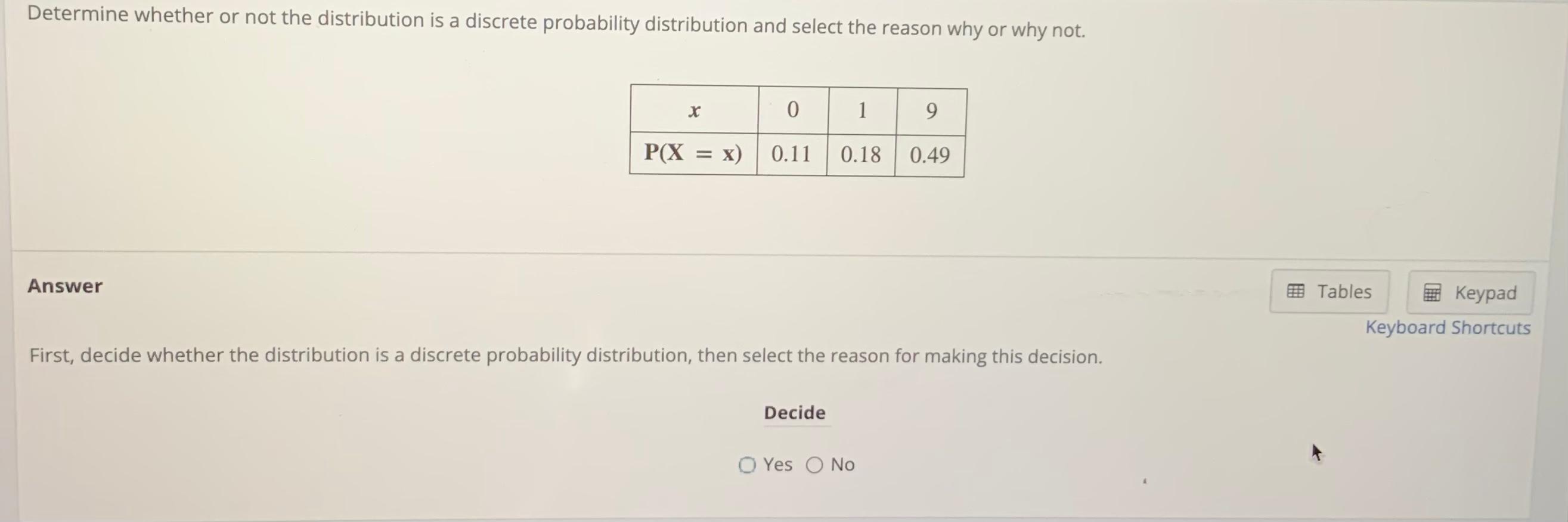 Solved Determine whether or not the distribution is a | Chegg.com