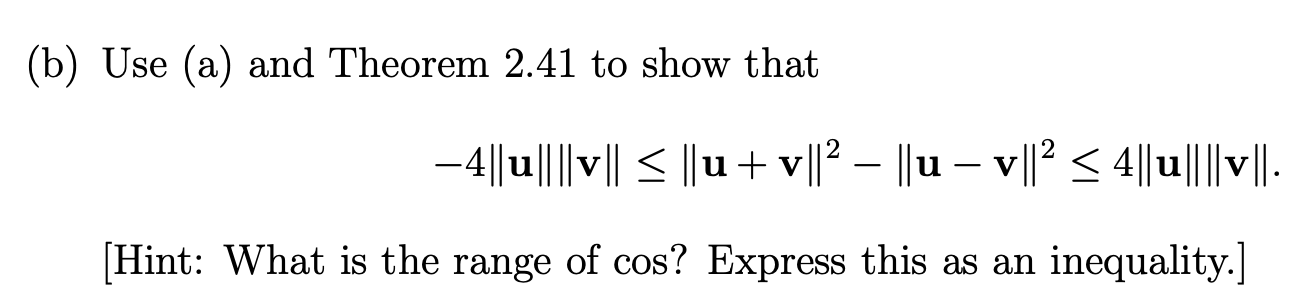 Solved 3. Let u and y be two non-zero vectors in R”. (a) | Chegg.com