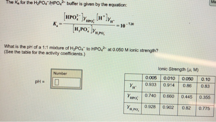 Solved Ma The K, for the H2PO HPO buffer is given by the | Chegg.com