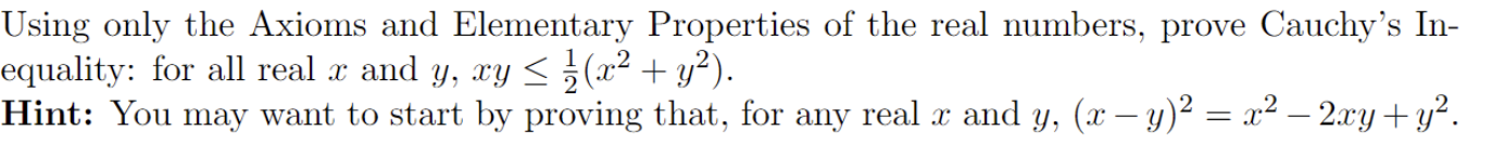 Solved Using only the Axioms and Elementary Properties of | Chegg.com