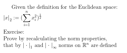 Solved n Given the definition for the Euclidean space: | Chegg.com