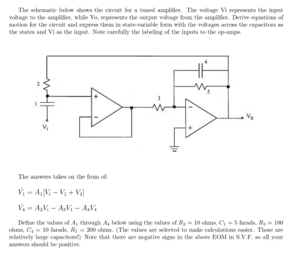 Solved The schematic below shows the circuit for a tuned | Chegg.com