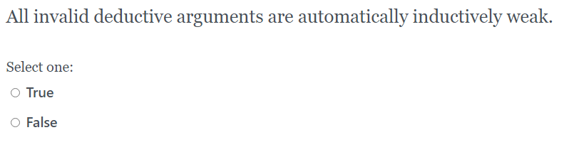 Solved All invalid deductive arguments are automatically | Chegg.com