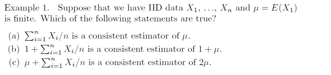Solved Example 1. Suppose that we have IID data X1, ..., Xn | Chegg.com