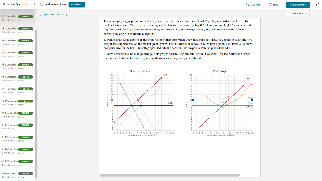 Solved Give Up? Hint Assignment Suore 15031600 16 of 16 | Chegg.com