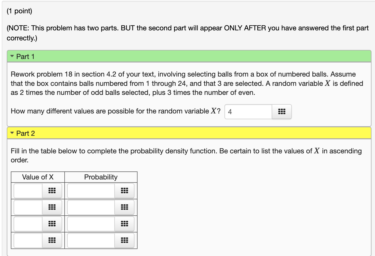 Solved (NOTE: This problem has two parts. BUT the second | Chegg.com