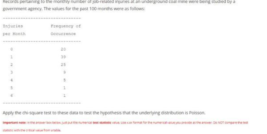 Solved Records pertaining to the monthly number of | Chegg.com
