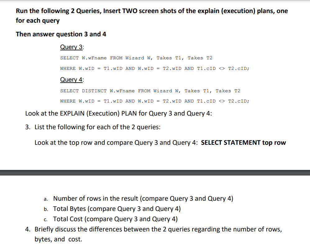 Solved Using the Wizarding.sql script file provided, create | Chegg.com