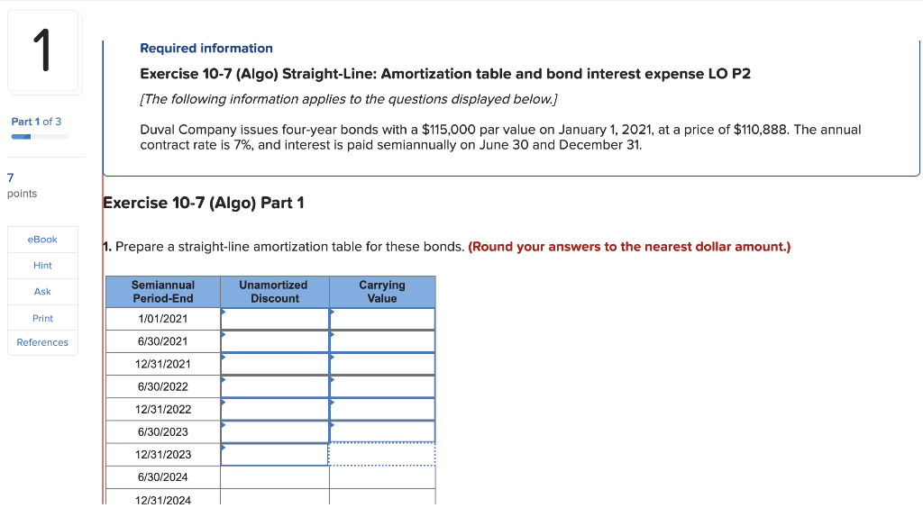 Solved Required information Exercise 10-7 (Algo) | Chegg.com