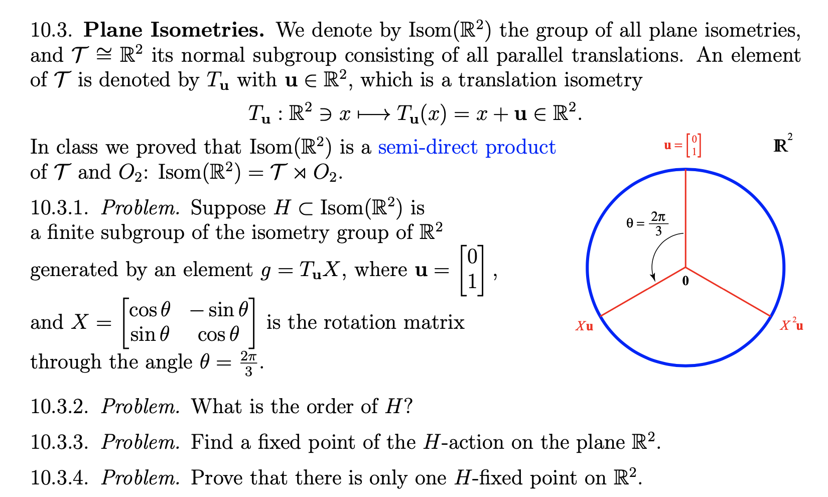 2 U= 10.3. Plane Isometries. We denote by Isom(R2) | Chegg.com