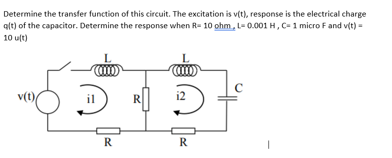 Solved Determine the transfer function of this circuit. The | Chegg.com