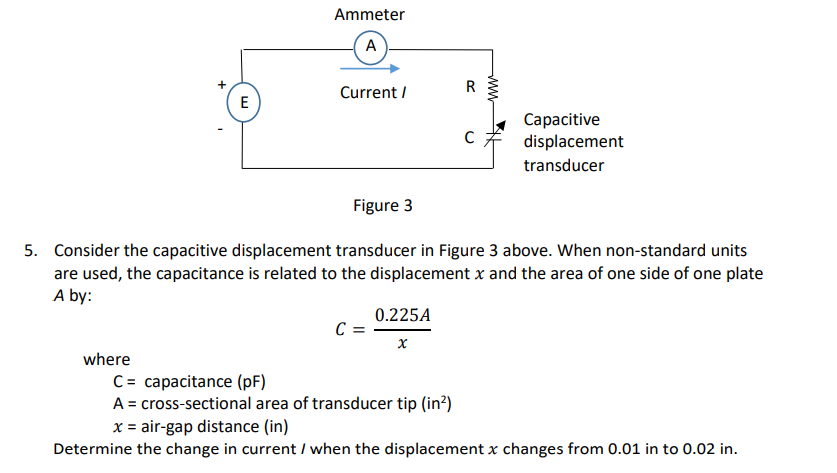 Solved Ammeter A + Current R E с Capacitive displacement | Chegg.com