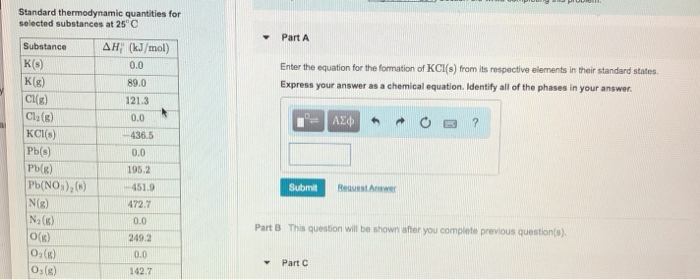 Solved Standard thermodynamic quantities for selected | Chegg.com