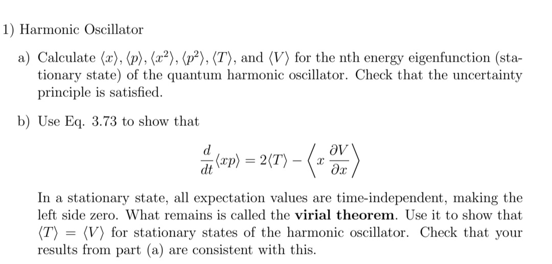 Solved Harmonic Oscillator a) Calculate | Chegg.com