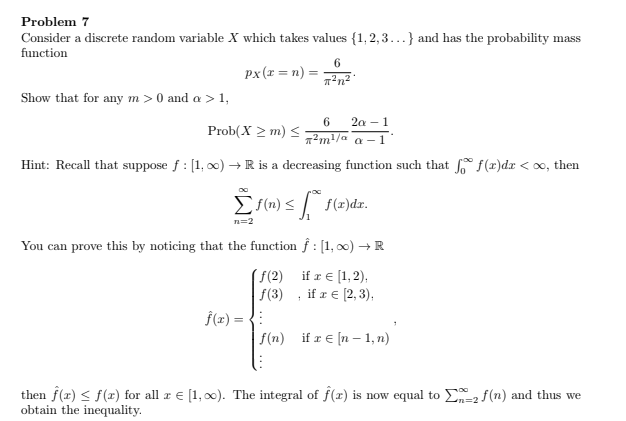 Problem 7 Consider a discrete random variable X which | Chegg.com