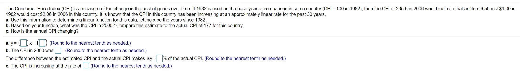 Solved What is the difference between the estimated CPI and | Chegg.com