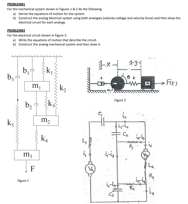 Solved PROBLEM\#1 For the mechanical system shown in Figures | Chegg.com