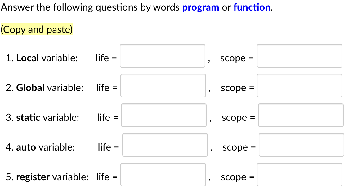 Solved Answer the following questions by words program or | Chegg.com