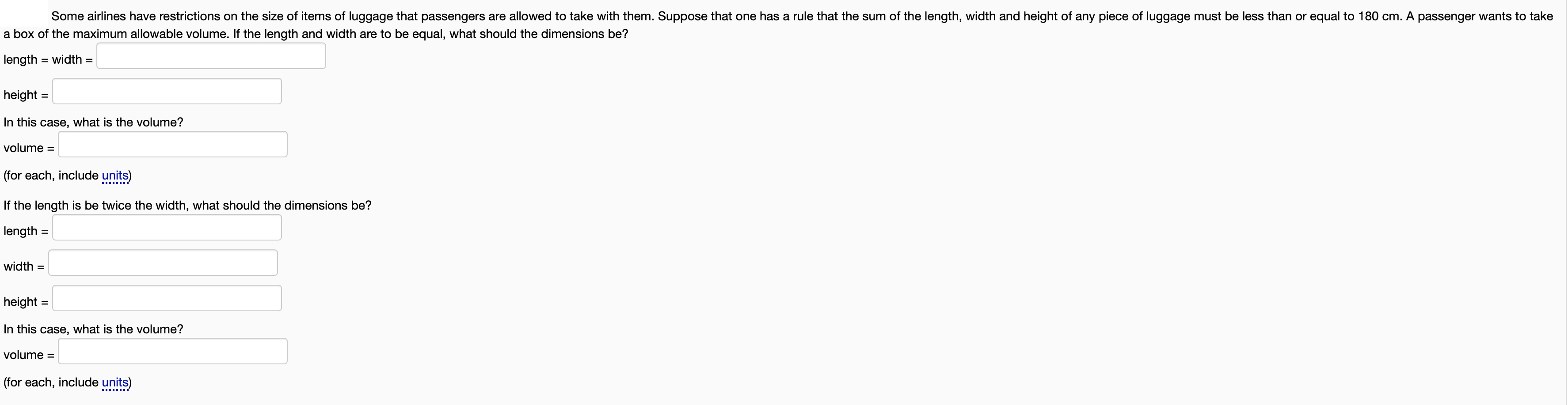 Solved box of the maximum allowable volume. If the length | Chegg.com