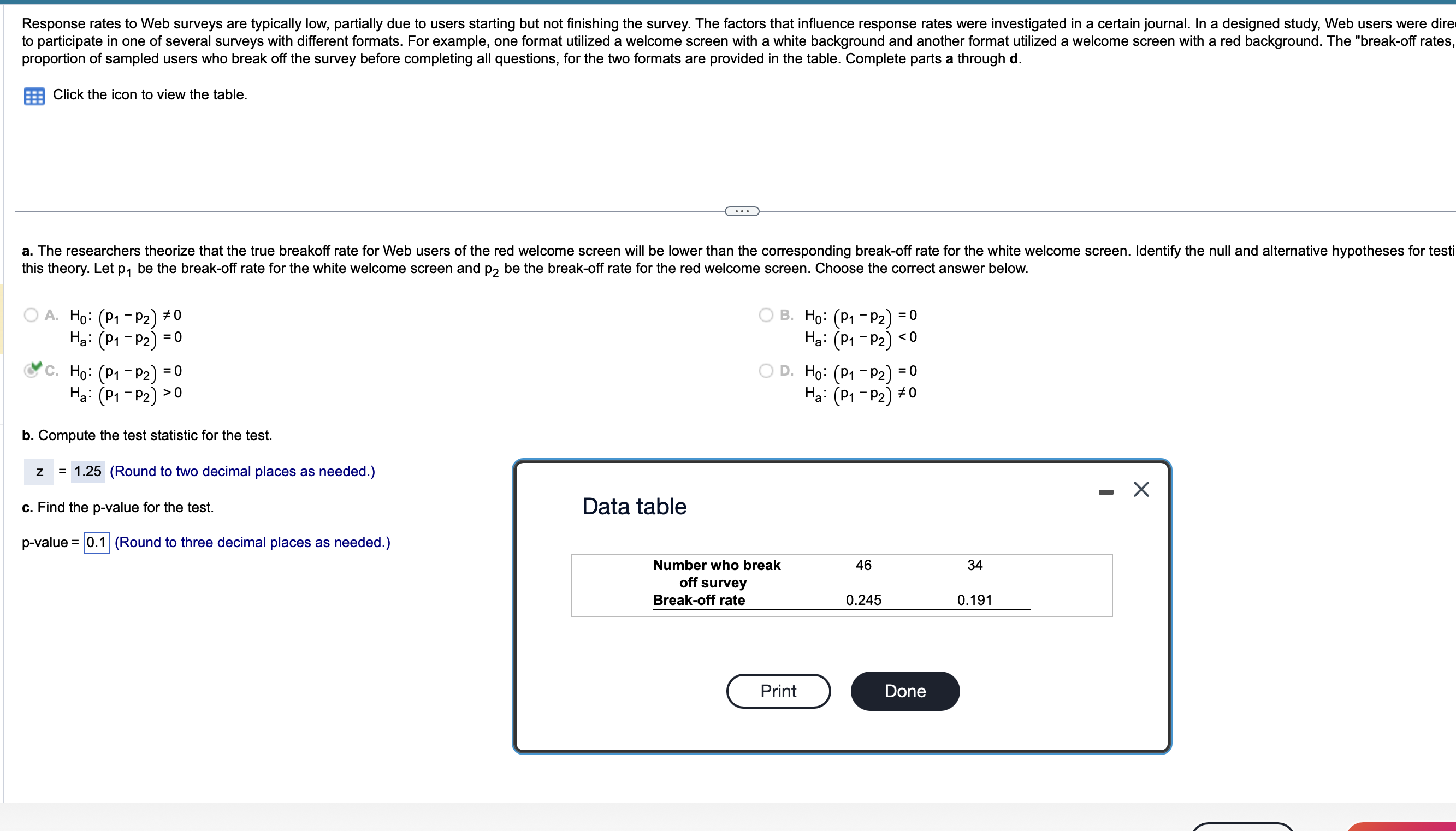 Solved proportion of sampled users who break off the survey | Chegg.com