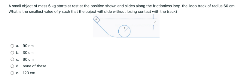 Solved A small object of mass 6 kg starts at rest at the | Chegg.com