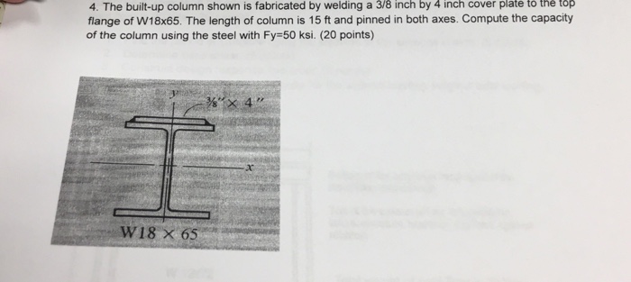 Solved 4. The built-up column shown is fabricated by welding | Chegg.com