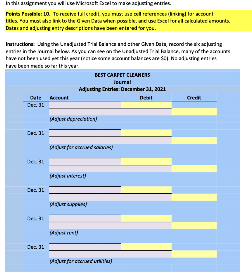 Solved In this assignment you will use Microsoft Excel to | Chegg.com