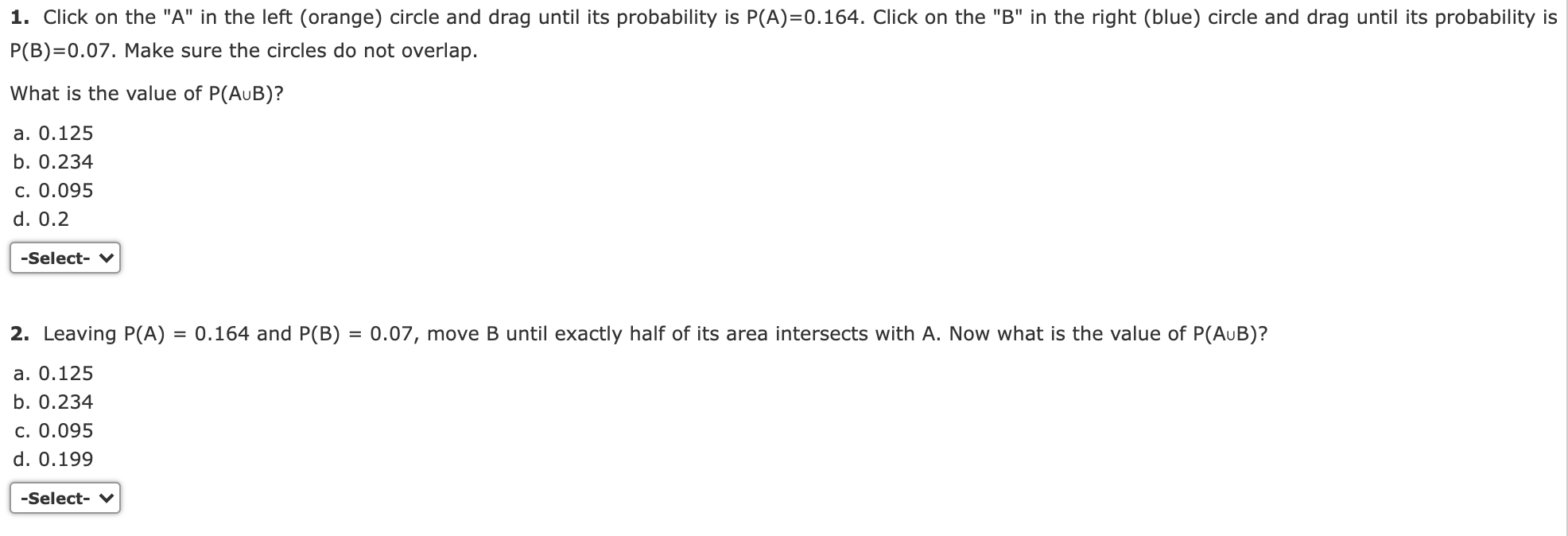 Solved 1. Click on the "A" in the left (orange) circle and | Chegg.com