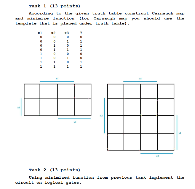 Solved Task 1 (13 points) According to the given truth table | Chegg.com