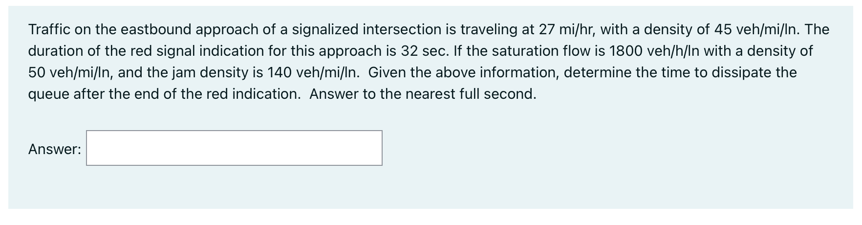 Solved Traffic on the eastbound approach of a signalized | Chegg.com Solved Traffic on the eastbound approach of a signalized | Chegg.com