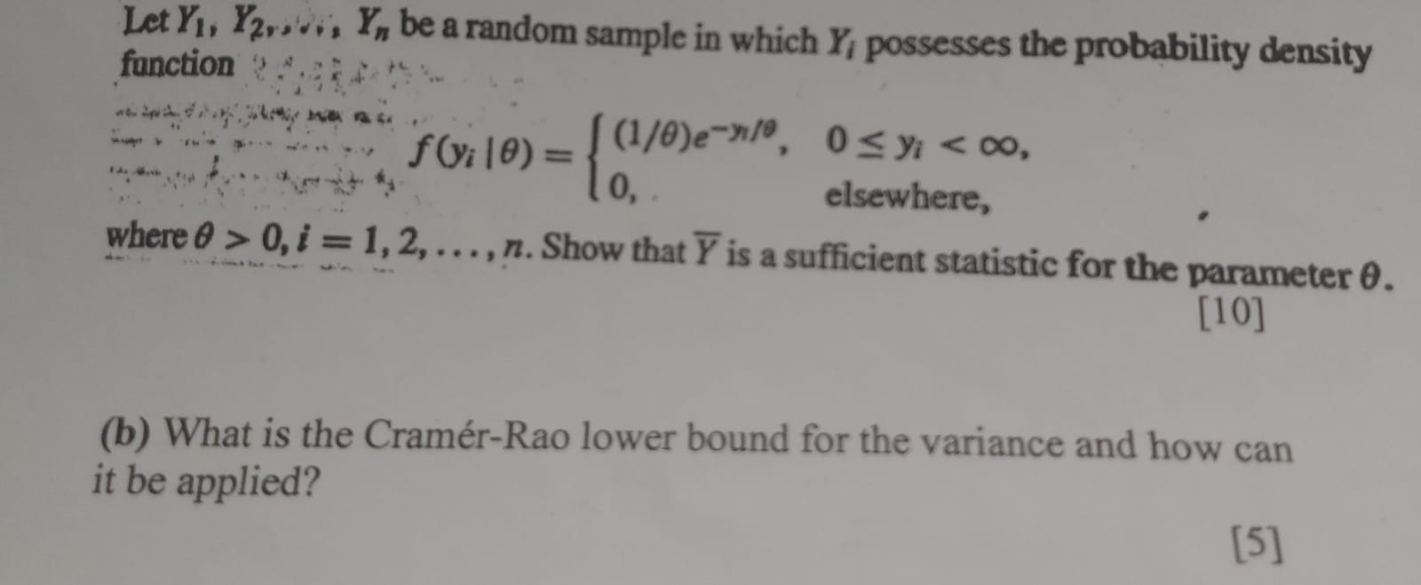 Solved Let Y_(1),Y_(2),dots,Y_(n) be a random sample in | Chegg.com