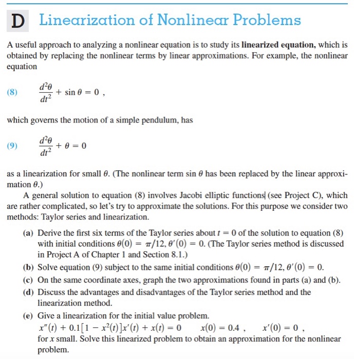 Solved Linearization Of Nonlinear Problems A Useful Approach