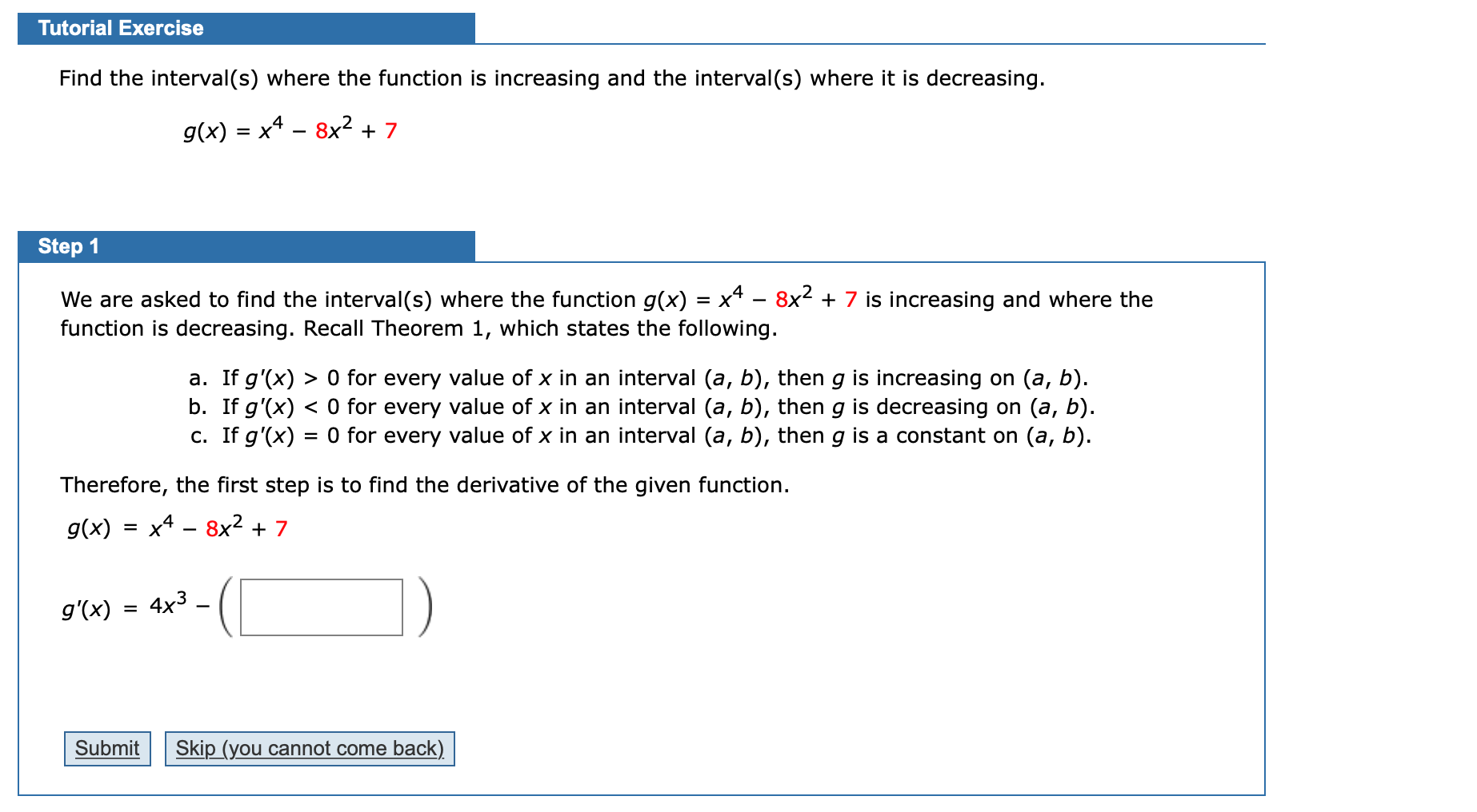 Solved Tutorial Exercise Find the interval(s) where the | Chegg.com