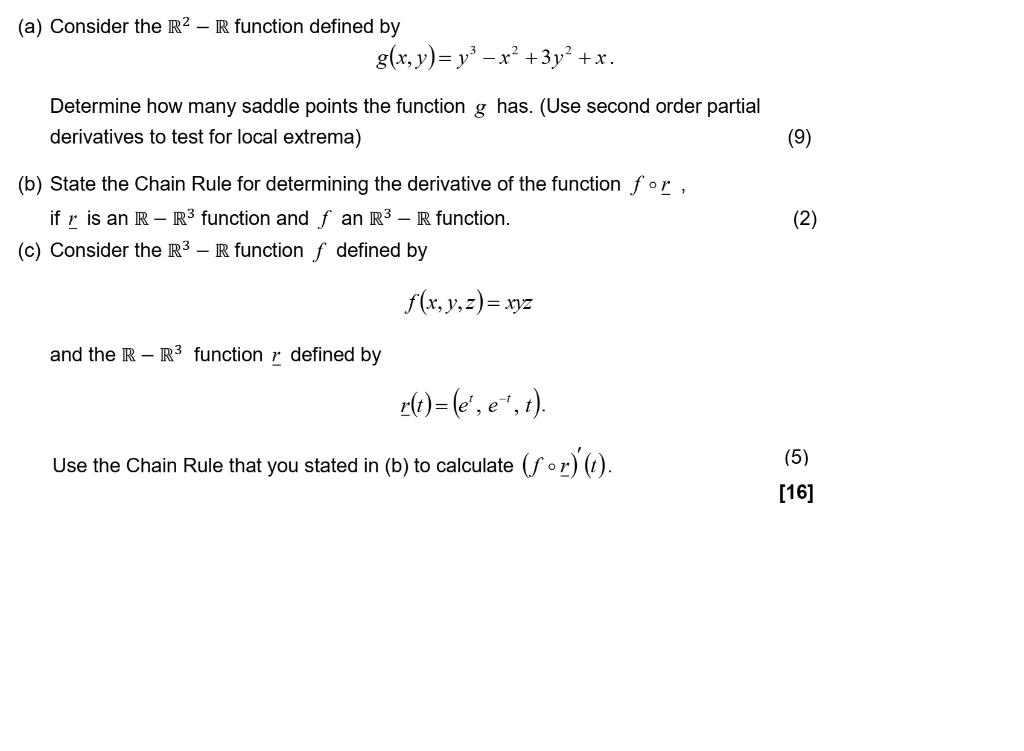 Solved (a) Consider the R2−R function defined by | Chegg.com