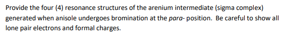 Solved Provide the four (4) resonance structures of the | Chegg.com