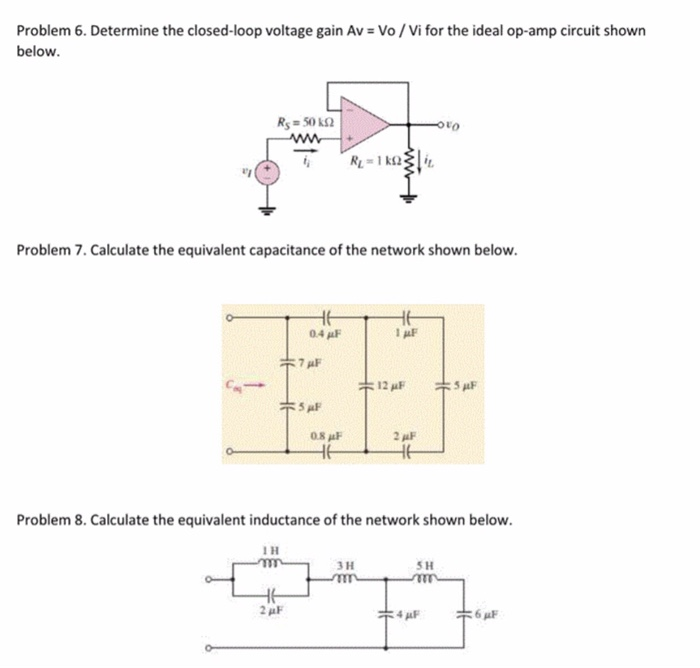 Solved Problem 6. Determine the closed-loop voltage gain Av | Chegg.com