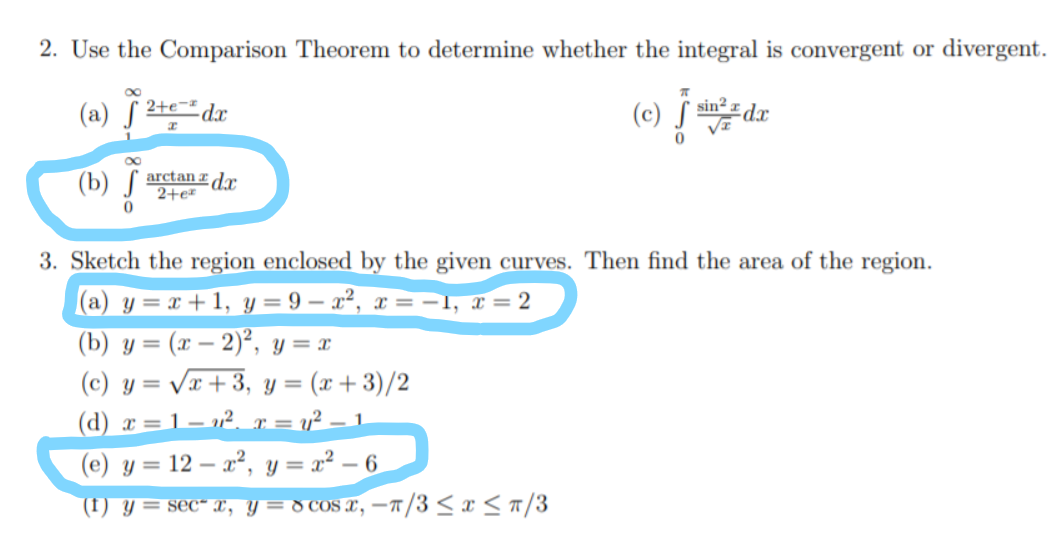 Solved 2. Use the Comparison Theorem to determine whether | Chegg.com