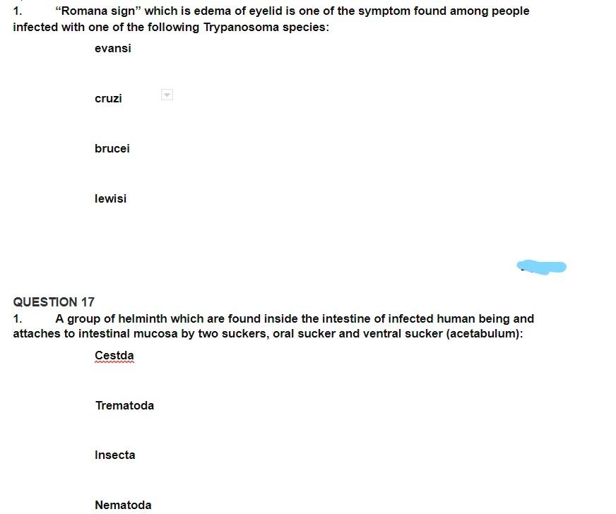 Solved 1. "Romana sign" which is edema of eyelid is one of | Chegg.com