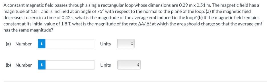 Solved A constant magnetic field passes through a single | Chegg.com