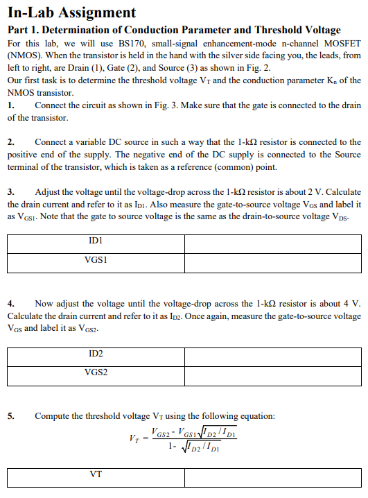 Solved In-Lab Assignment Part 1. Determination of Conduction | Chegg.com