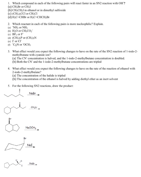 Solved 1) Which compound in each of the following pairs will | Chegg.com