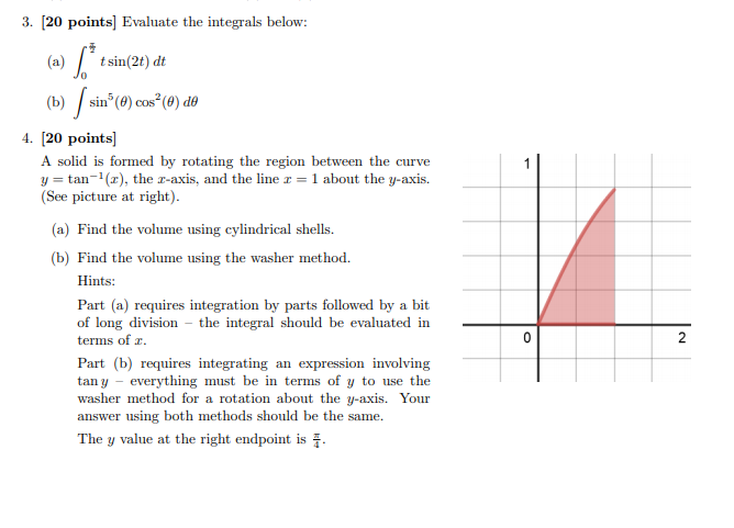Solved 3. [20 points) Evaluate the integrals below: (a) [" | Chegg.com