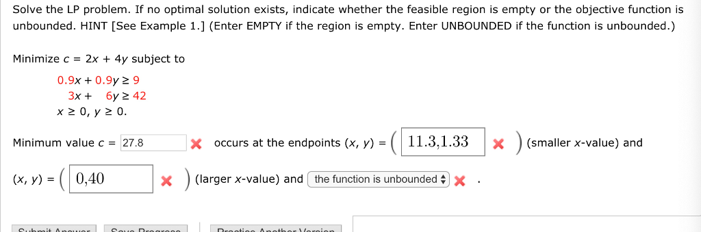 Solved Solve the LP problem. If no optimal solution exists, | Chegg.com