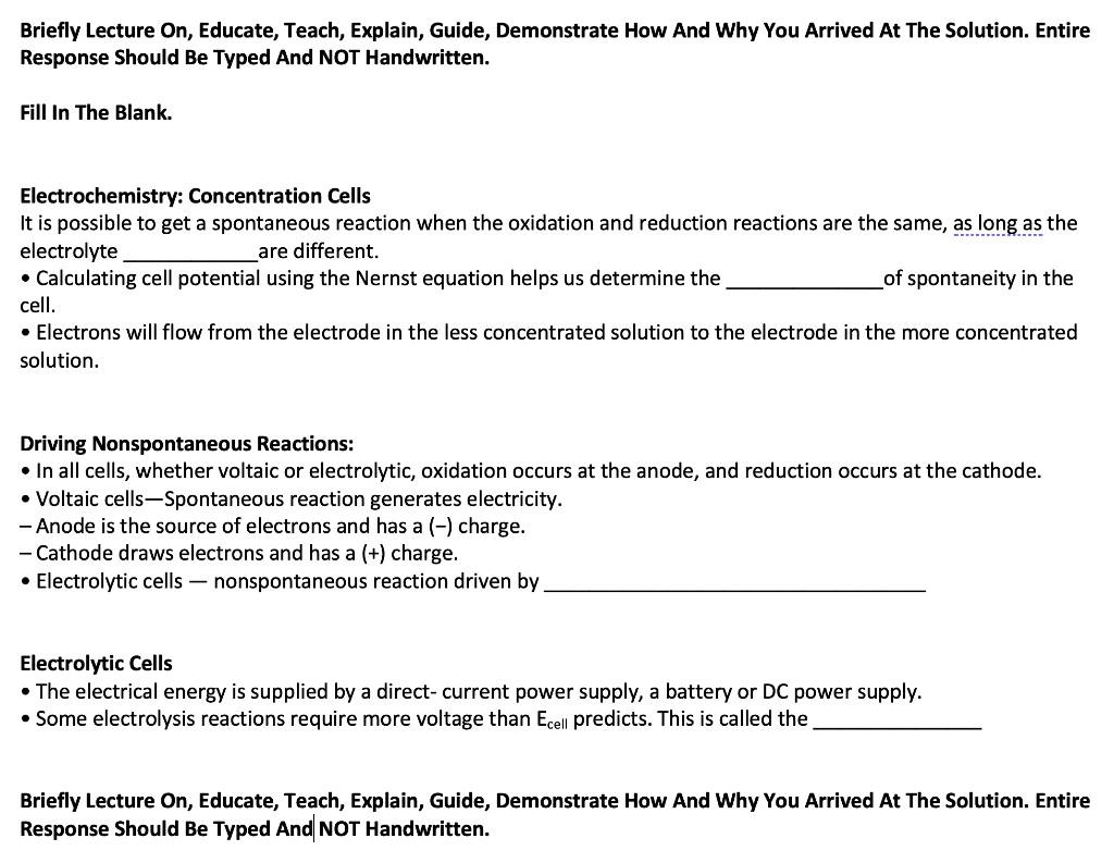Briefly Lecture On, Educate, Teach, Explain, Guide, | Chegg.com