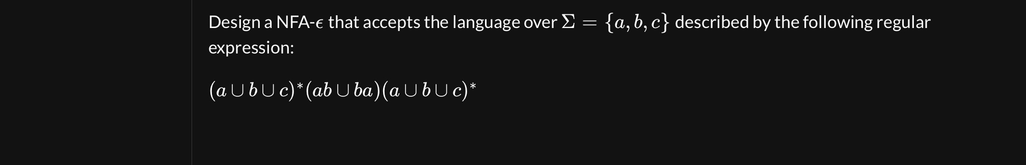 Solved Design a NFA- ϵ that accepts the language over | Chegg.com