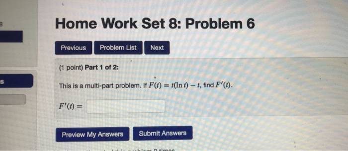 Solved Home Work Set 8: Problem 6 Previous Problem ListNext | Chegg.com